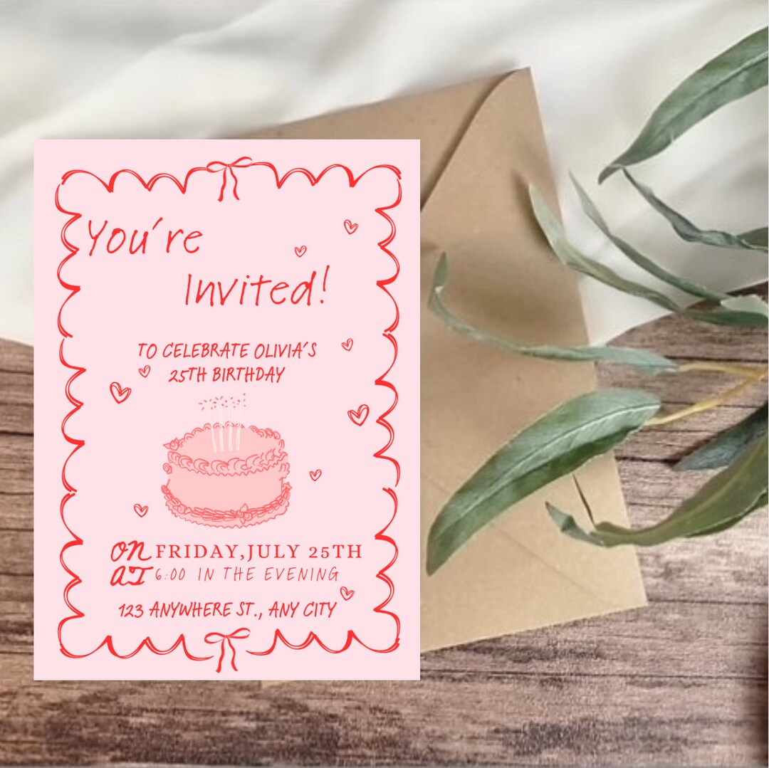 Digital Birthday Invitation, Birthday Party, Digital Birthday Party ...