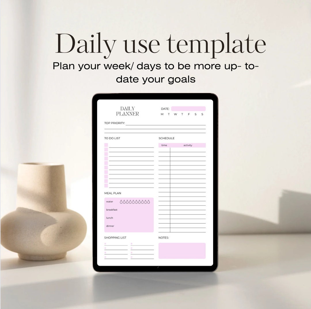 Daily Planner Goodnotes Template, Digital Planner, Daily Planner ...
