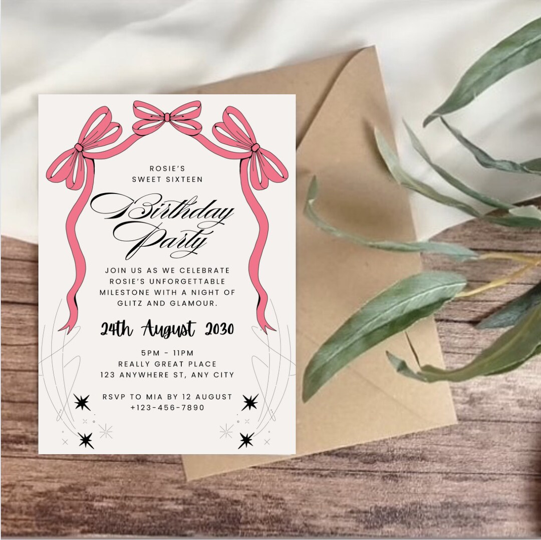 Digital Birthday Invitation, Birthday Party, Digital Birthday Party ...