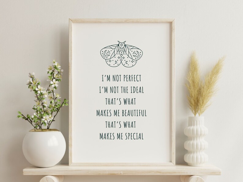 I'm Not Perfect - Printable Poetry Art A4 I Inspiring Wall Art I ...