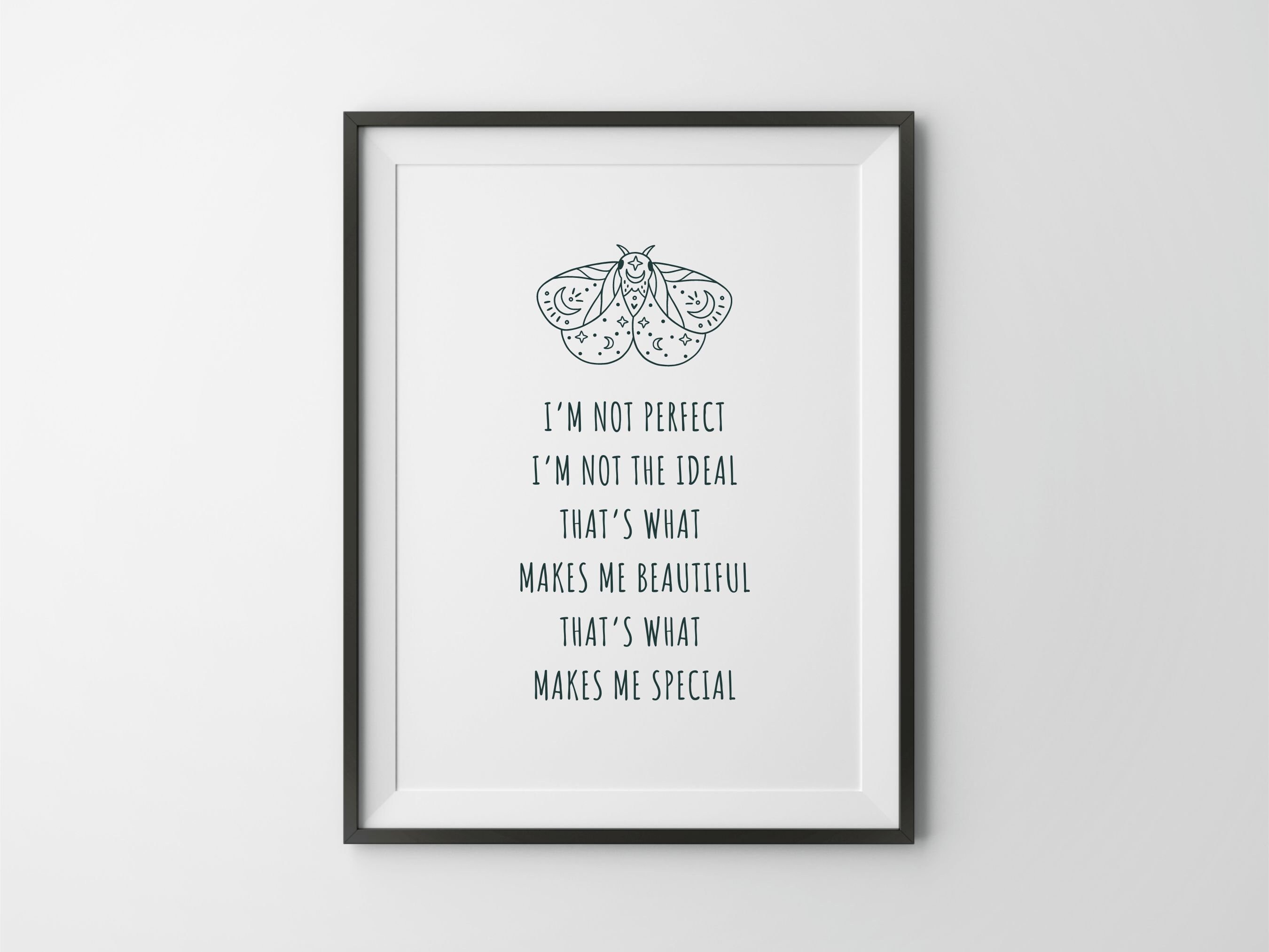 I'm Not Perfect - Printable Poetry Art A4 I Inspiring Wall Art I ...