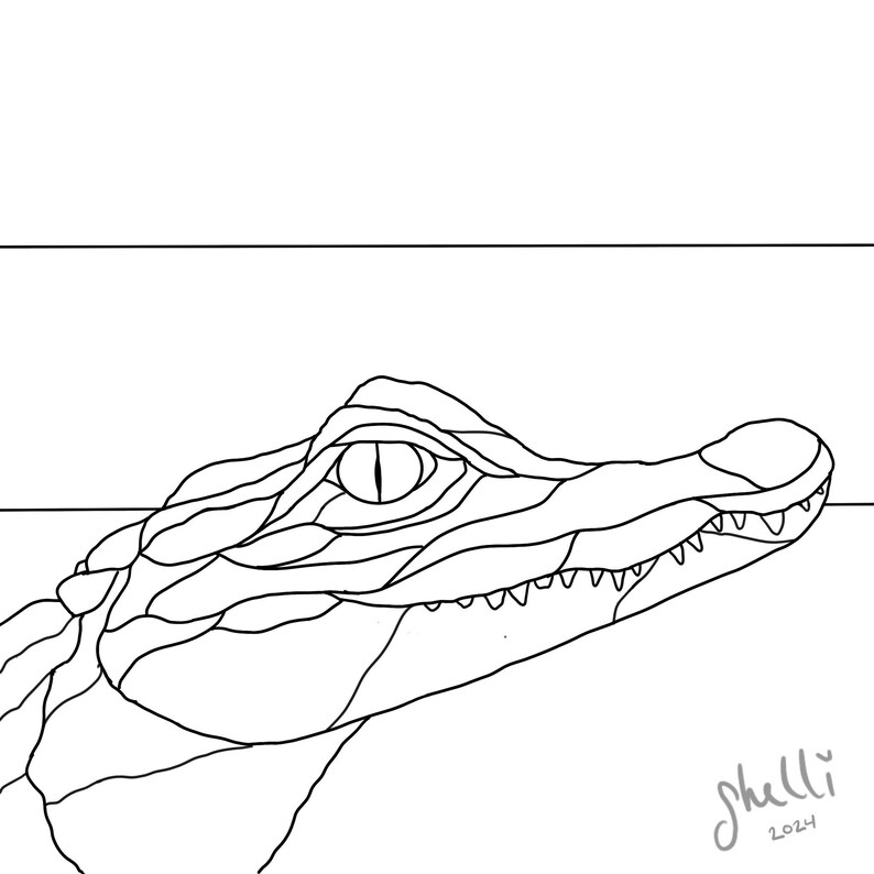 Alligator Stained Glass Pattern - Etsy