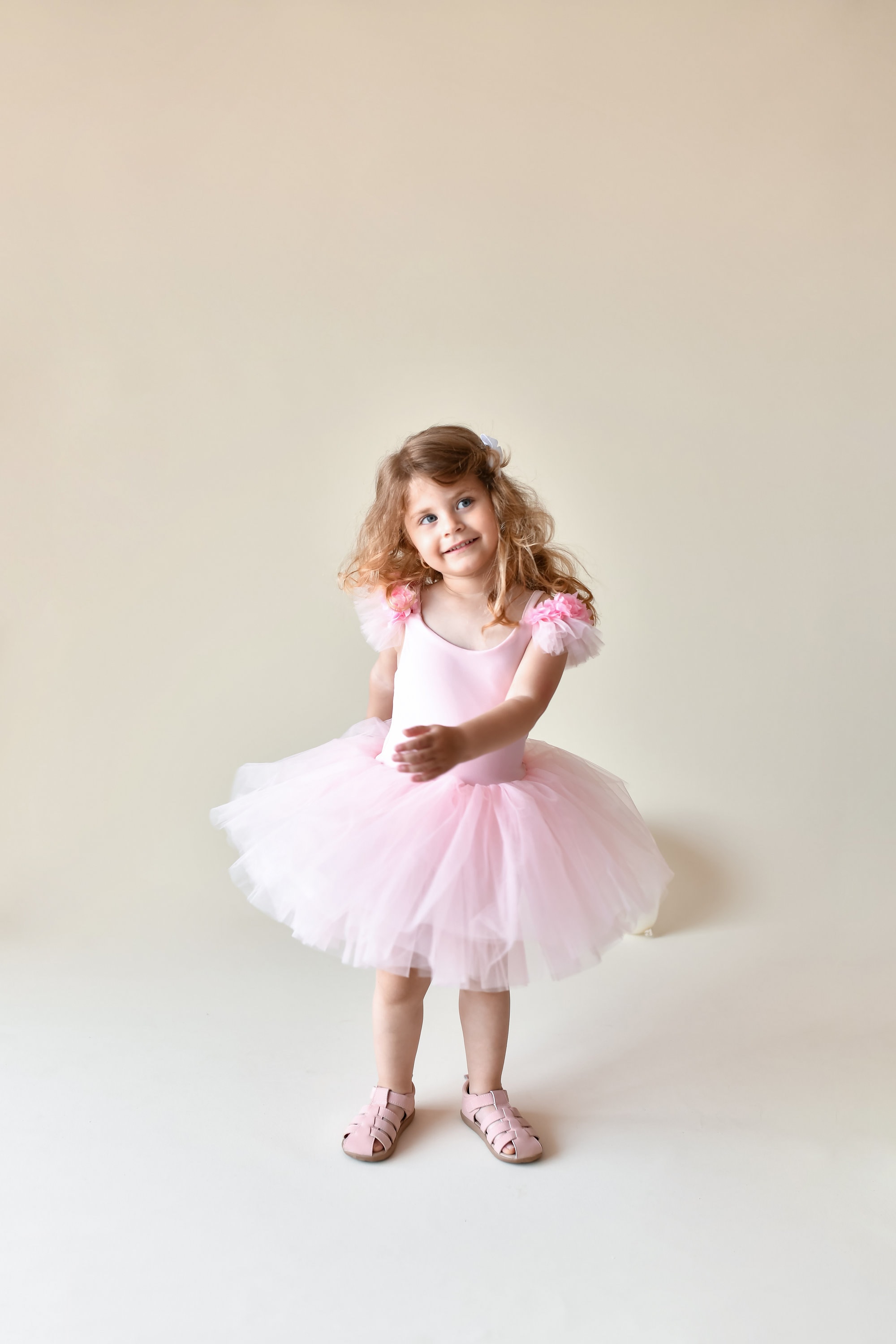 Pink Bloom Tulle Dress, Baby's Outfit, Girl's Flower Tutu Dress, Baby's ...