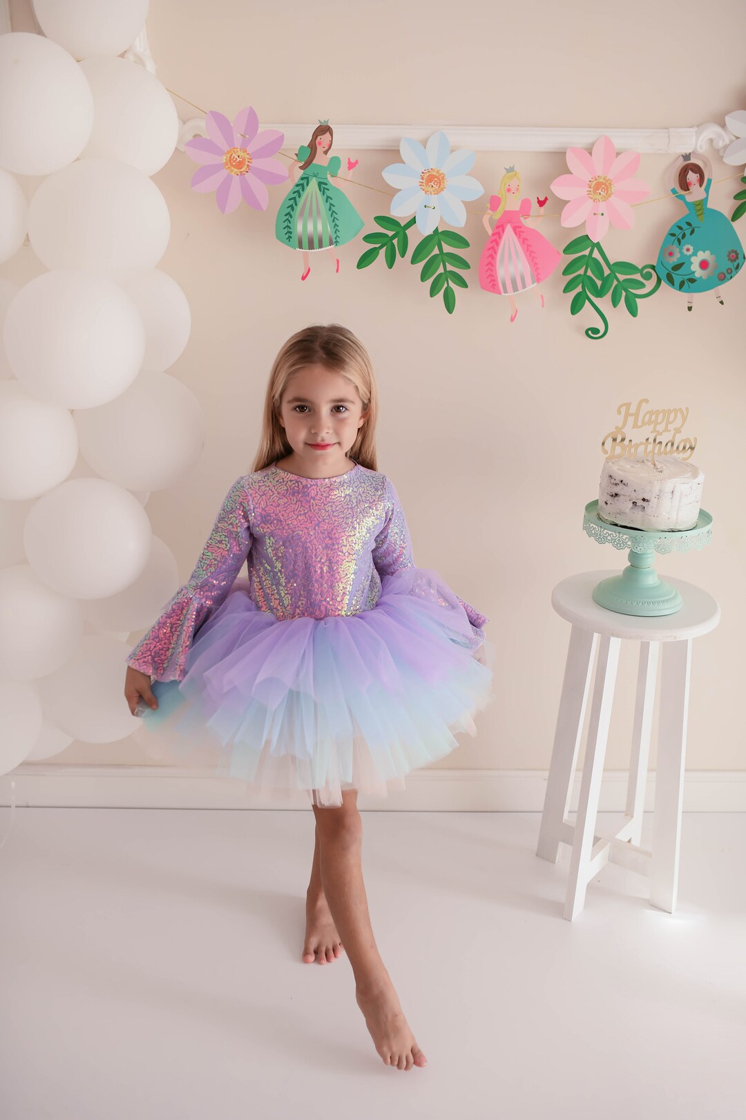 Lilac Shiny Tutu Dress/little Girl's Lilac Tutu Dress/girl's Mermaid ...