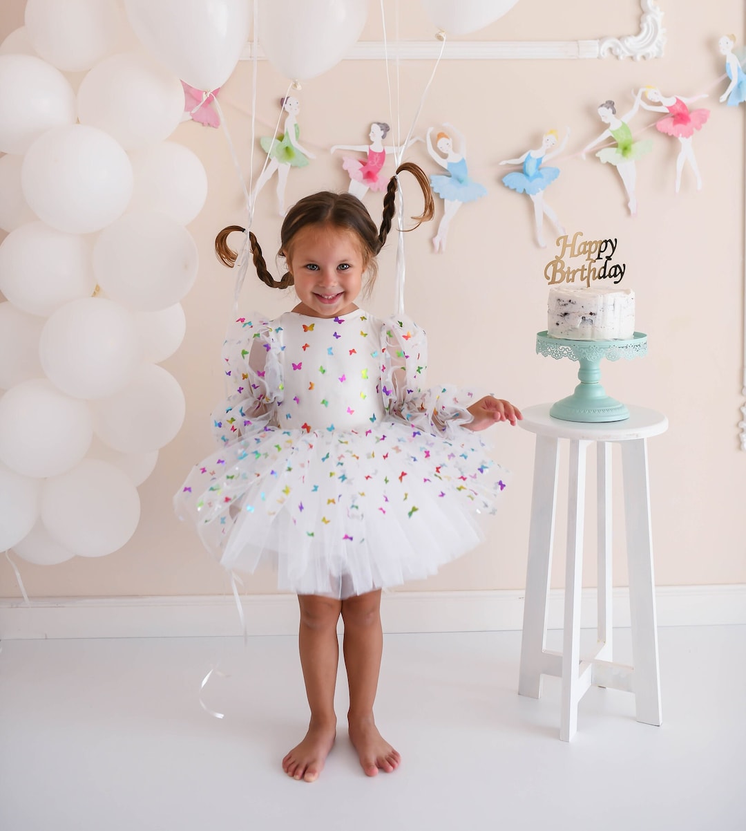 Butterfly Tutu Dress/girl's Butterfly Dress/white Tutu Dress/girl's ...