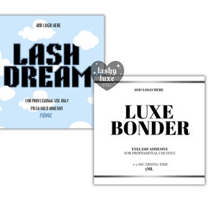 Modern Eyelash Glue Label, Adhesive Template, Lash Glue, Custom Label ...