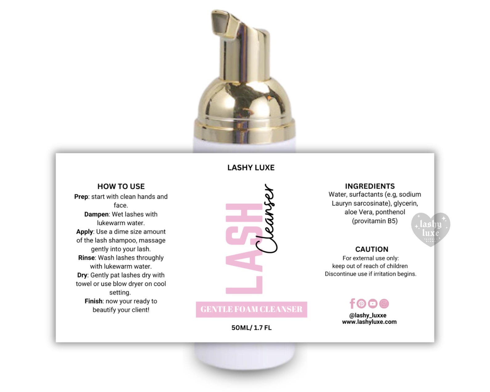 DIY Lash Bath Label Template, Lash Shampoo Bulk, Lash Bath Custom ...