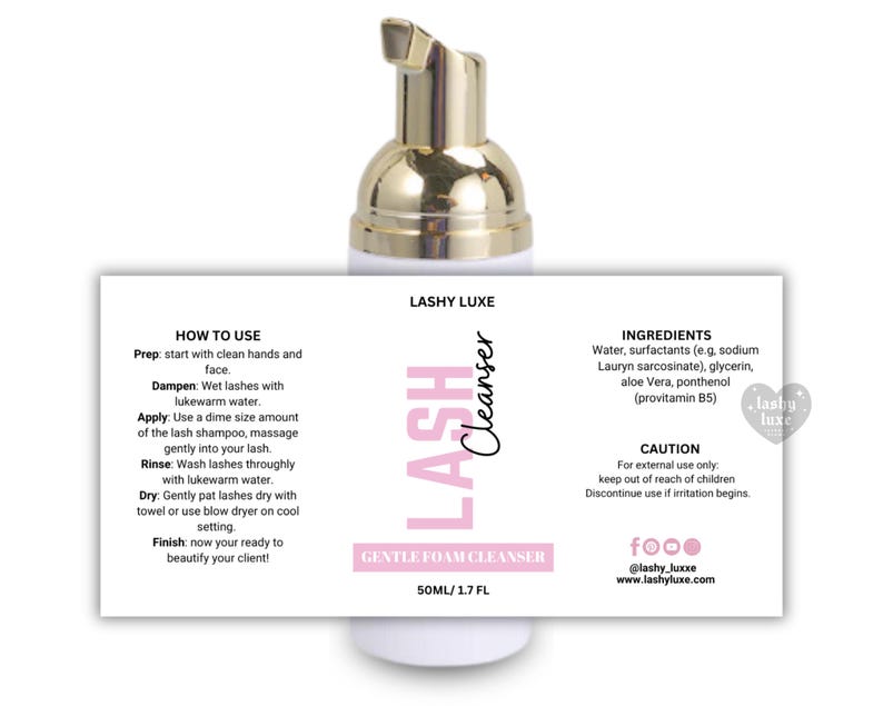 DIY Lash Bath Label Template, Lash Shampoo Bulk, Lash Bath Custom ...