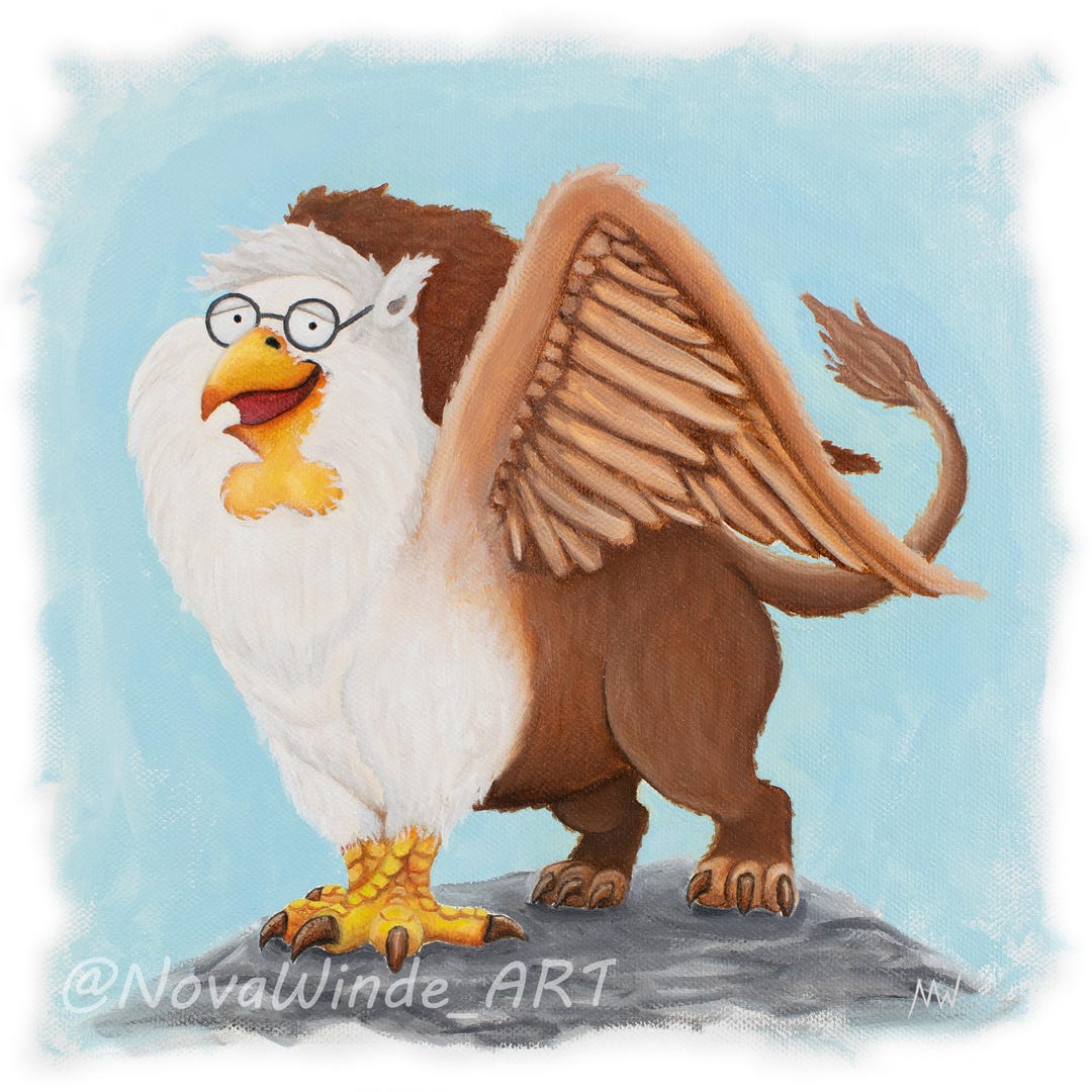 Peter Griffin Bird Oil Painting Print Mythical Bird Gryphon Family Guy ...
