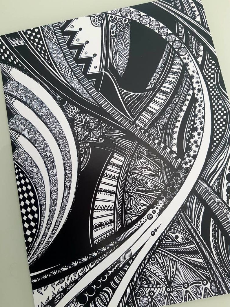 Abstract Black and White Line Drawing Prints - Etsy