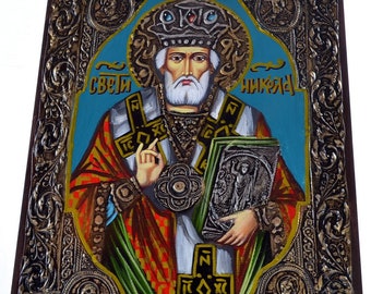 Saint Nicholas of Myra Icon - Etsy
