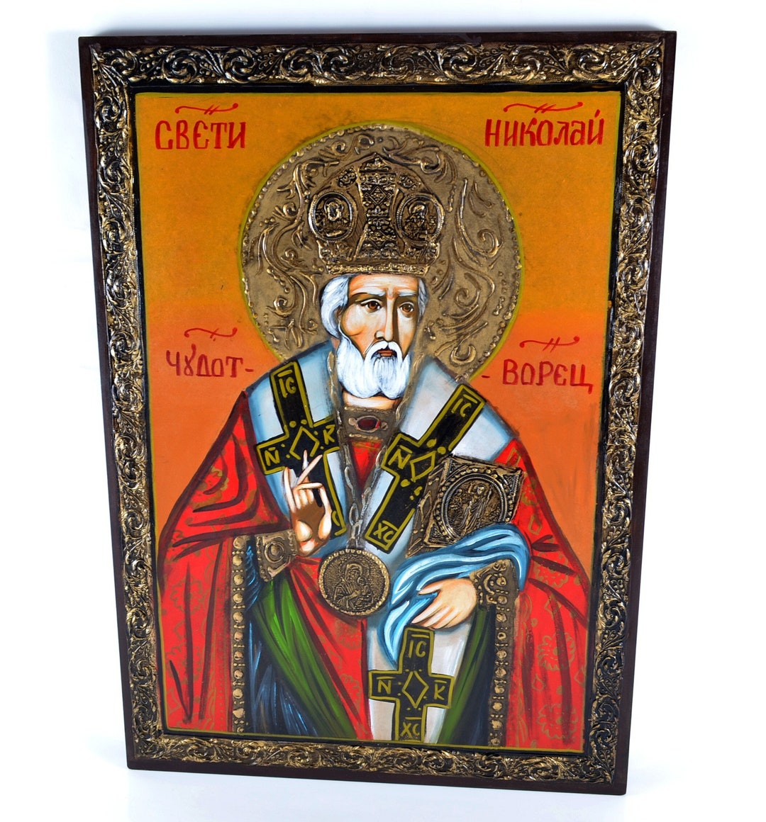 Saint Nicholas of Myra-unique 100% Hand Painted Icon, Hand Made ...