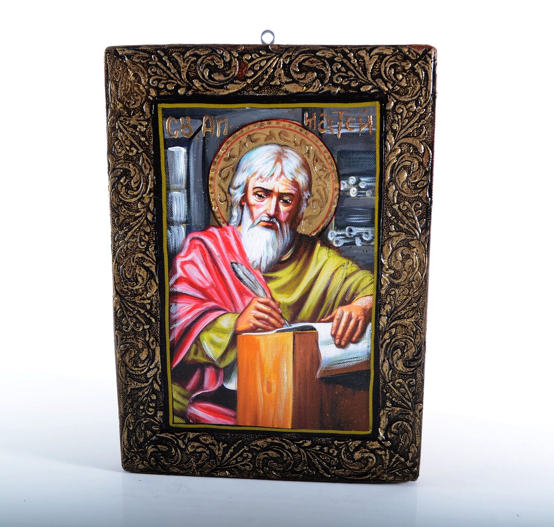 Hand Painted Saint Matthew Icon, Byzantine Orthodox Art - Etsy