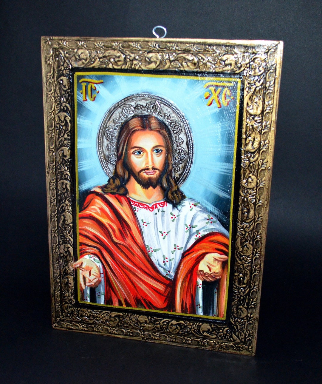Jesus Christ 100% Hand Painted Icon. Unique Christian Holy Art ...