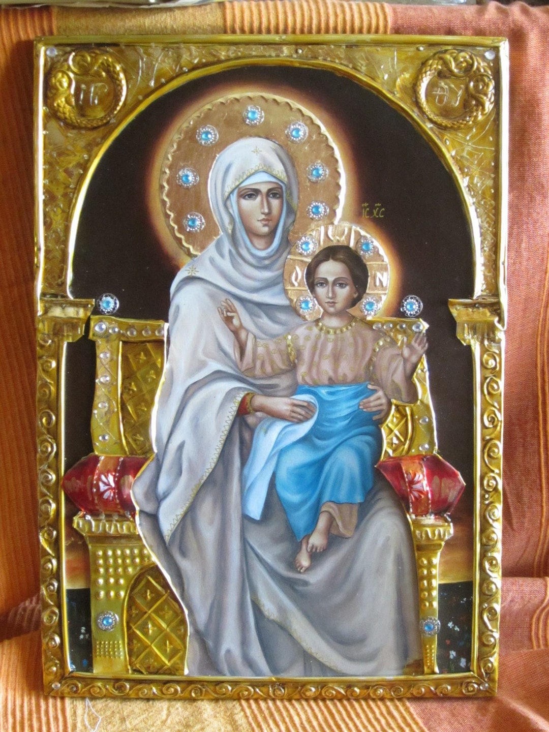 Saint Mary and Jesus Christ on the Throne,blessed Virgin Mary,the ...