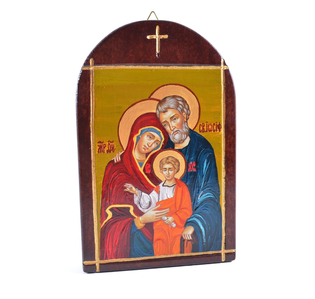 Unique Hand Made Icon, Reproduction of the Holy Familly - Painted Icon ...