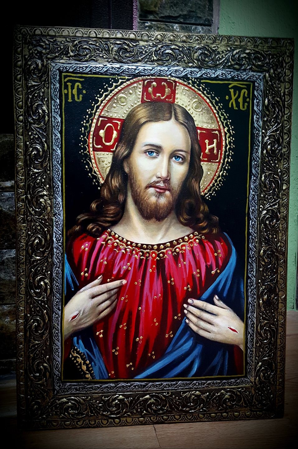 Jesus Christ - Hand Painted Icon. Unique Christian Art. Religious ...