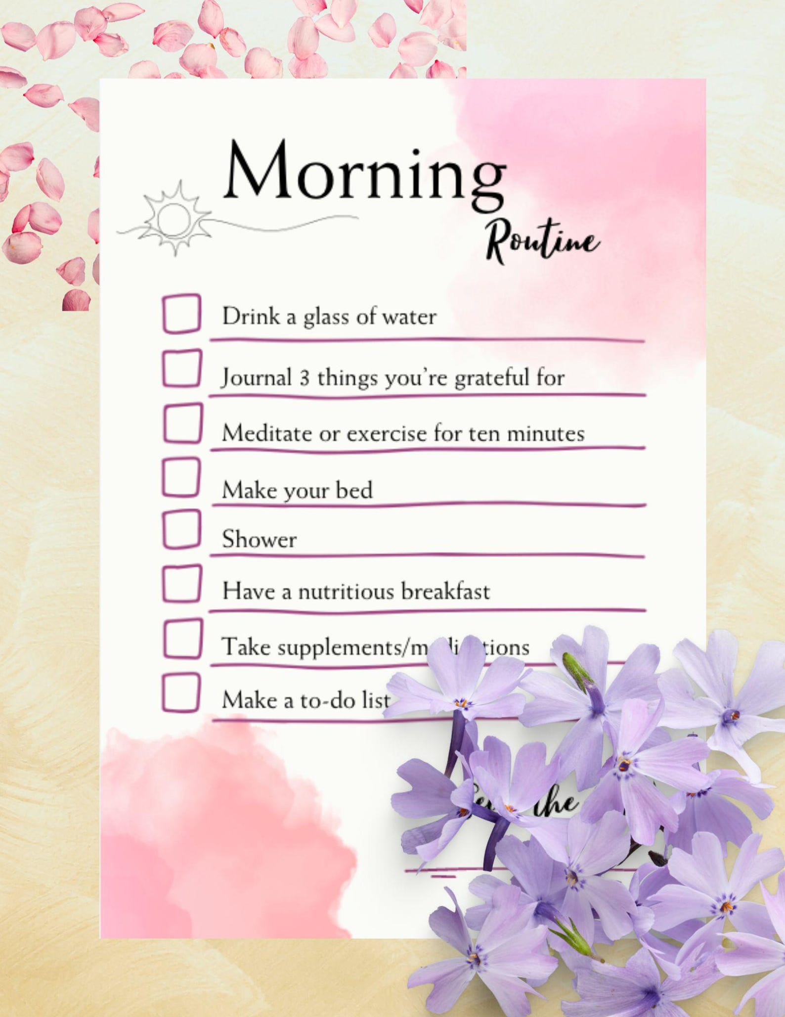 Morning Routine Checklist, Printable Checklist for Morning Routines ...