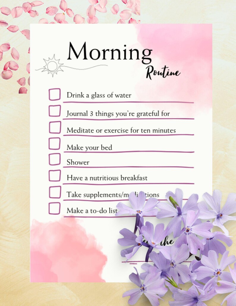 Morning Routine Checklist, Printable Checklist for Morning Routines ...