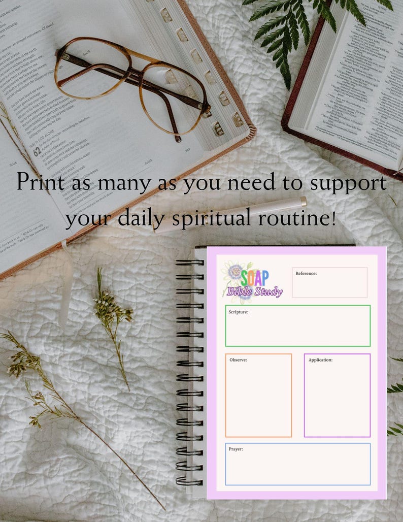 SOAP Bible Study Printable Template, SOAP Method Bible Verse Mapping ...