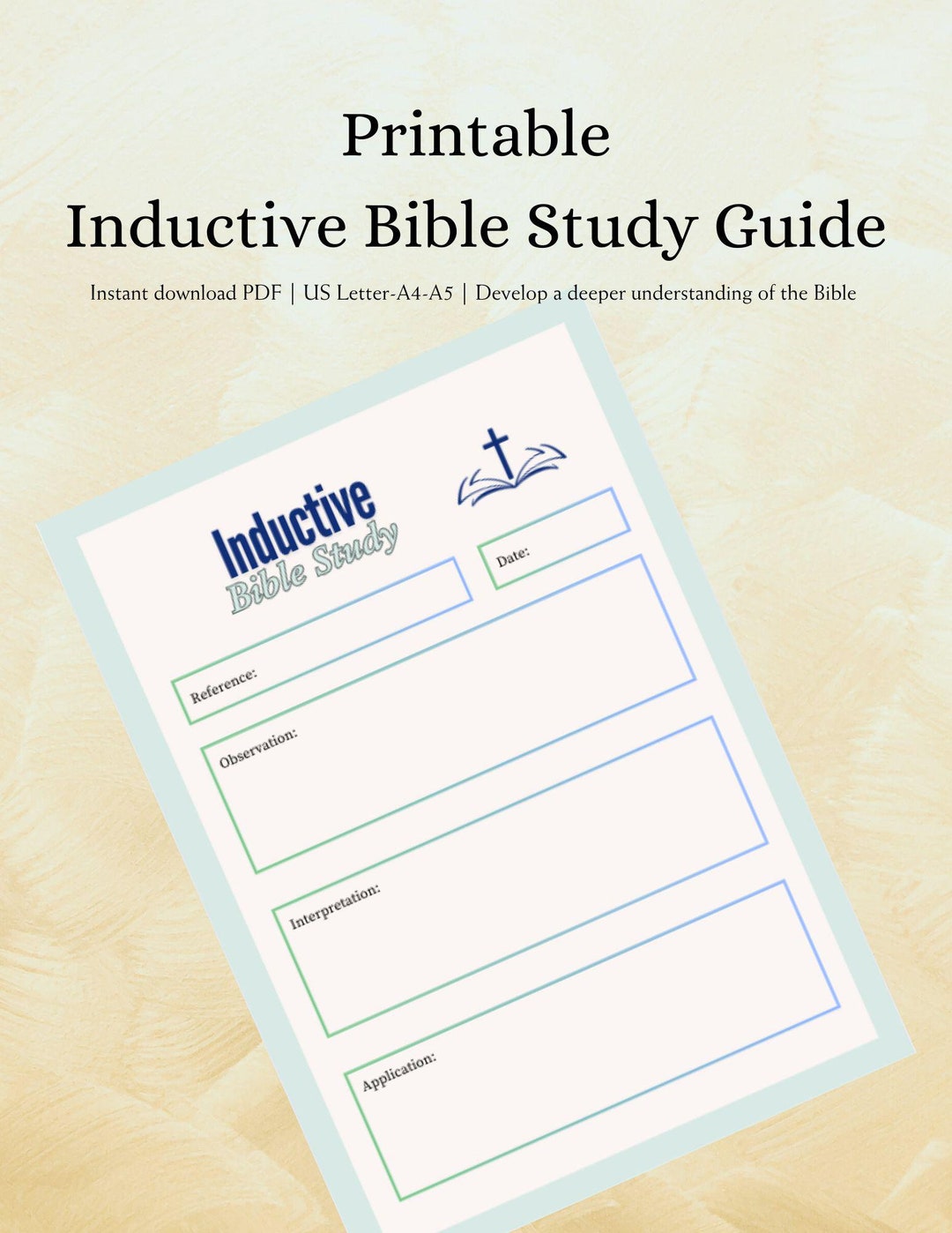 Inductive Bible Study Printable Template, Bible Study Support, Christian Printable for Studying ...