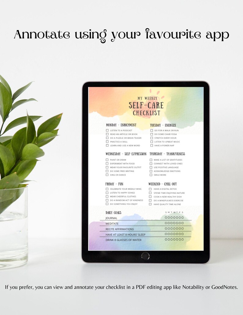 Weekly Self-care Checklist, Mindfulness Guide, Holistic Wellbeing ...