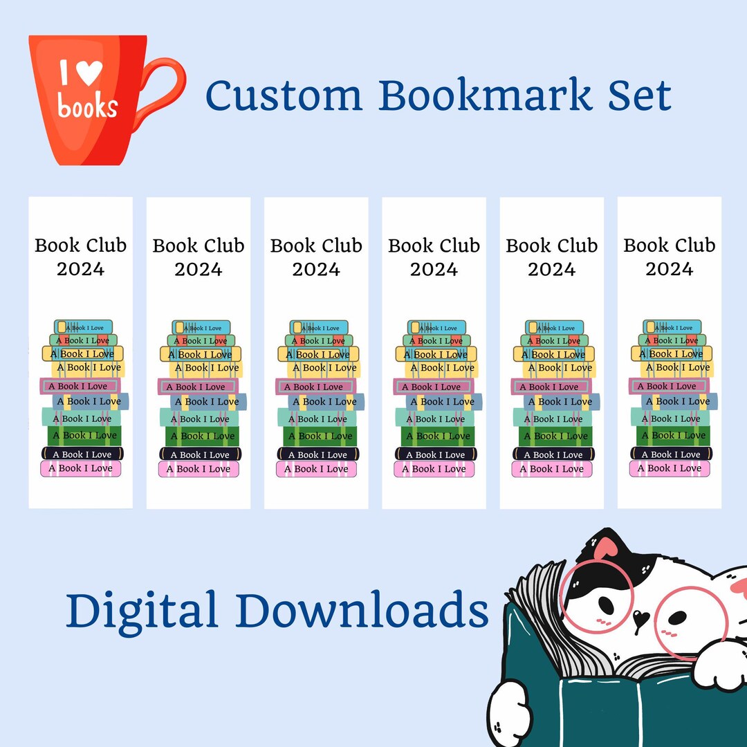 Custom Bookstack Bookmark Set: Book Club Gift (digital Download) - Etsy