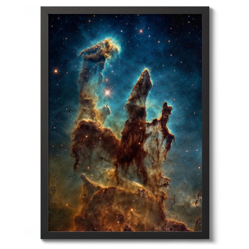 Pillars of Creation Print, Hubble Poster, Space Photography Art, Galaxy ...