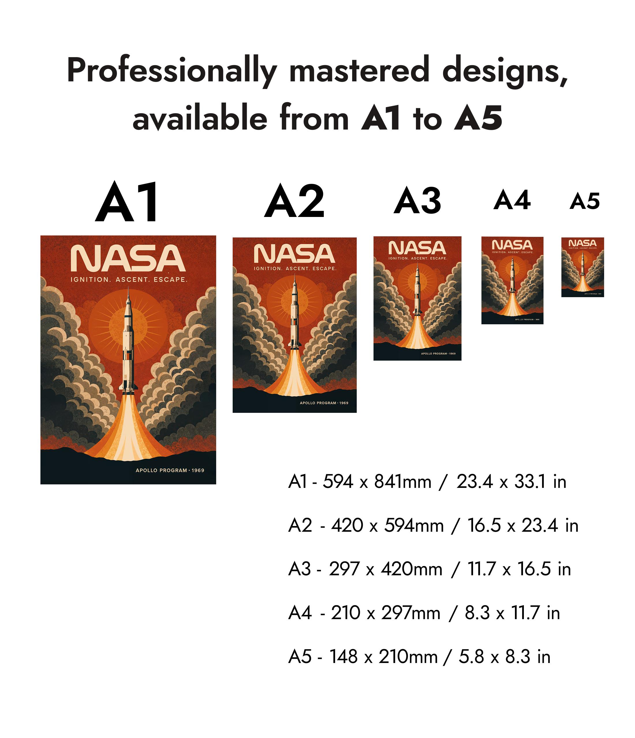 NASA Apollo Program 1969 Print, Space Poster, Vintage NASA Wall Art ...