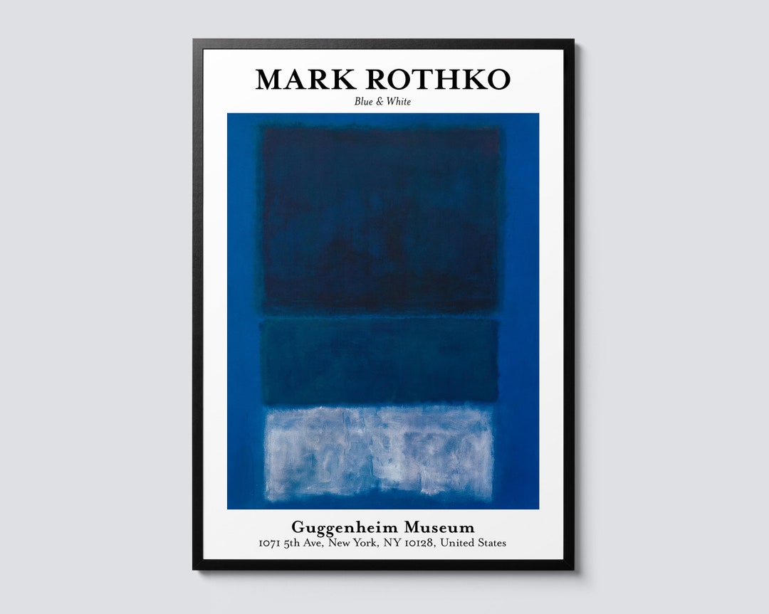 Mark Rothko Abstract Art Print, White & Greens in Blue, Minimalist ...