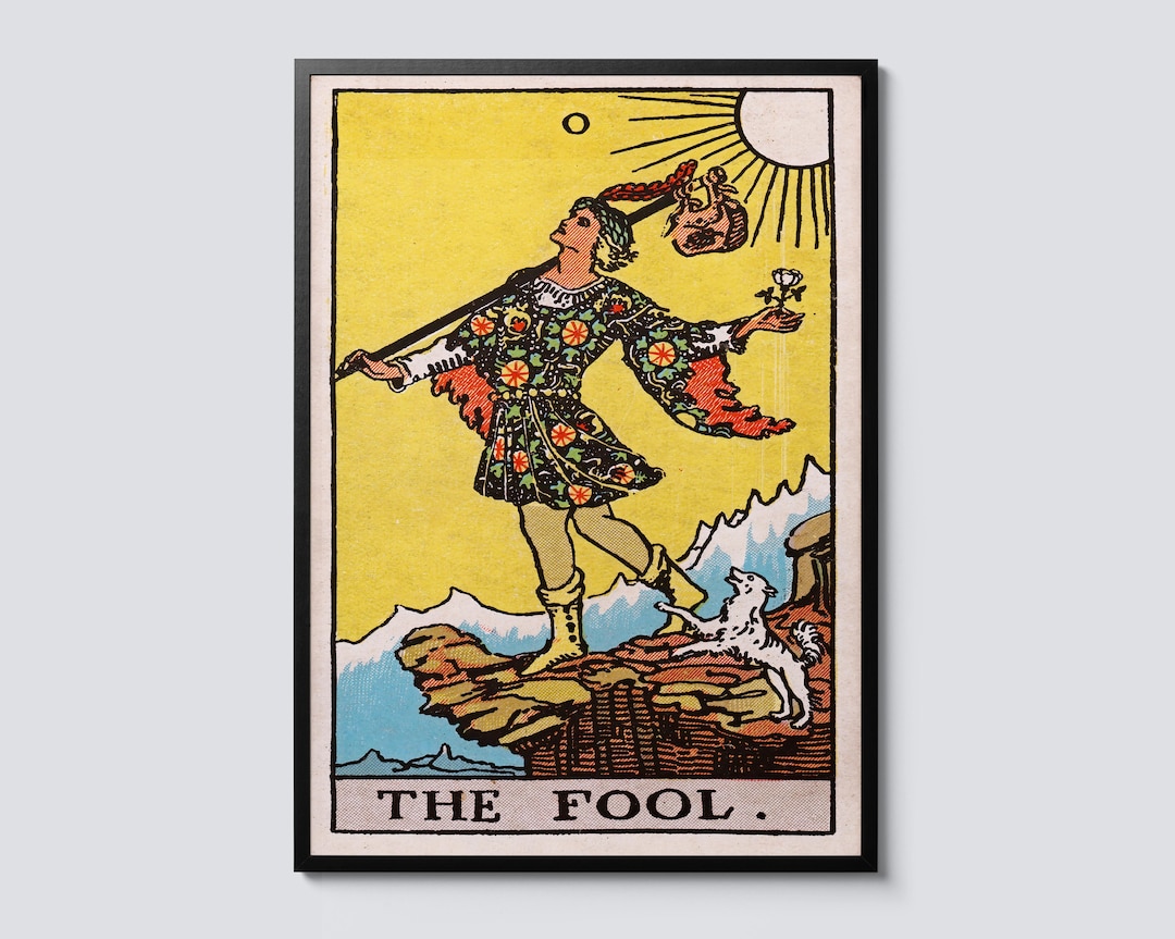 Vintage Tarot Card Portrait, the Fool Wall Art Print, Spiritual Decor ...