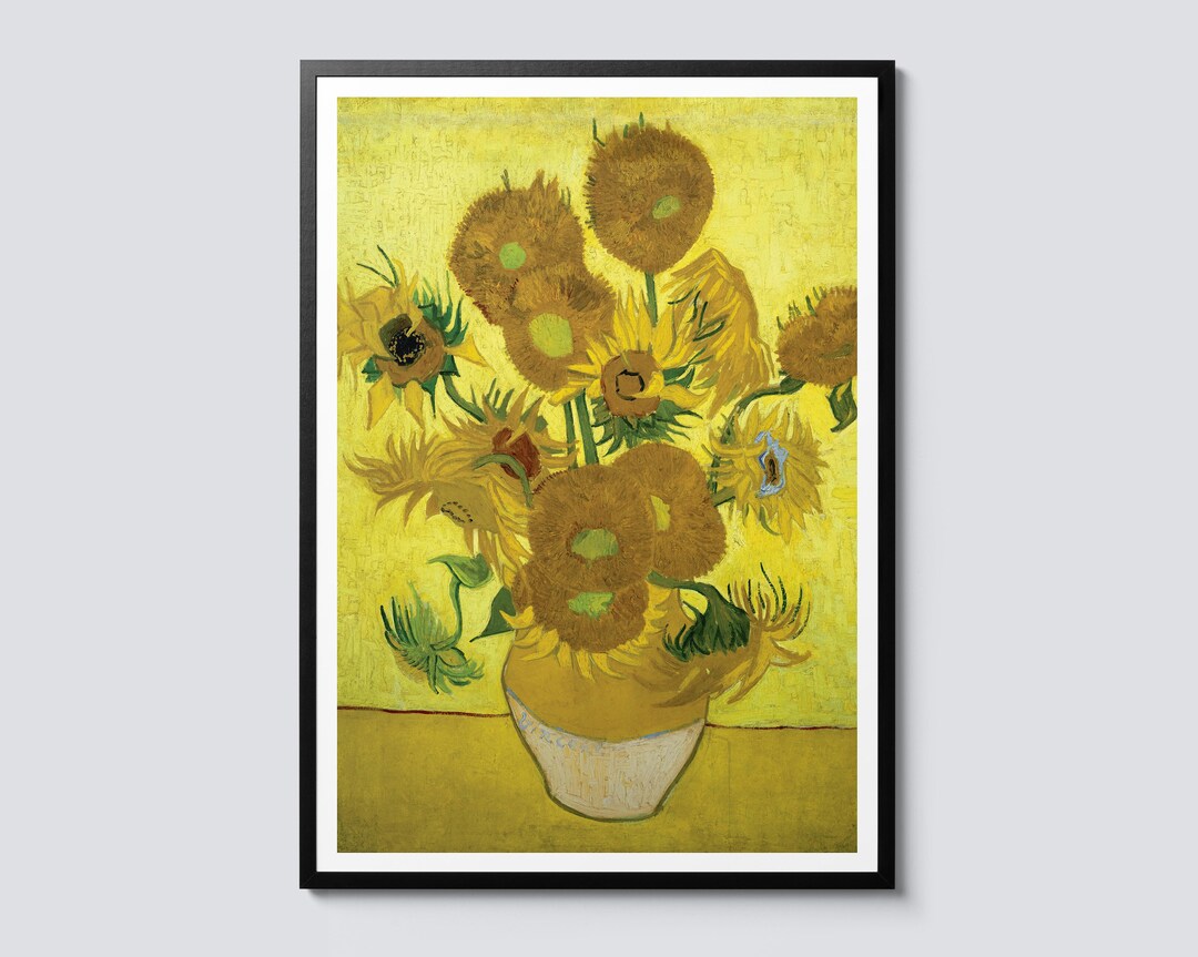 Van Gogh's Sunflowers, Impressionist Still Life Wall Art Print, Unique ...