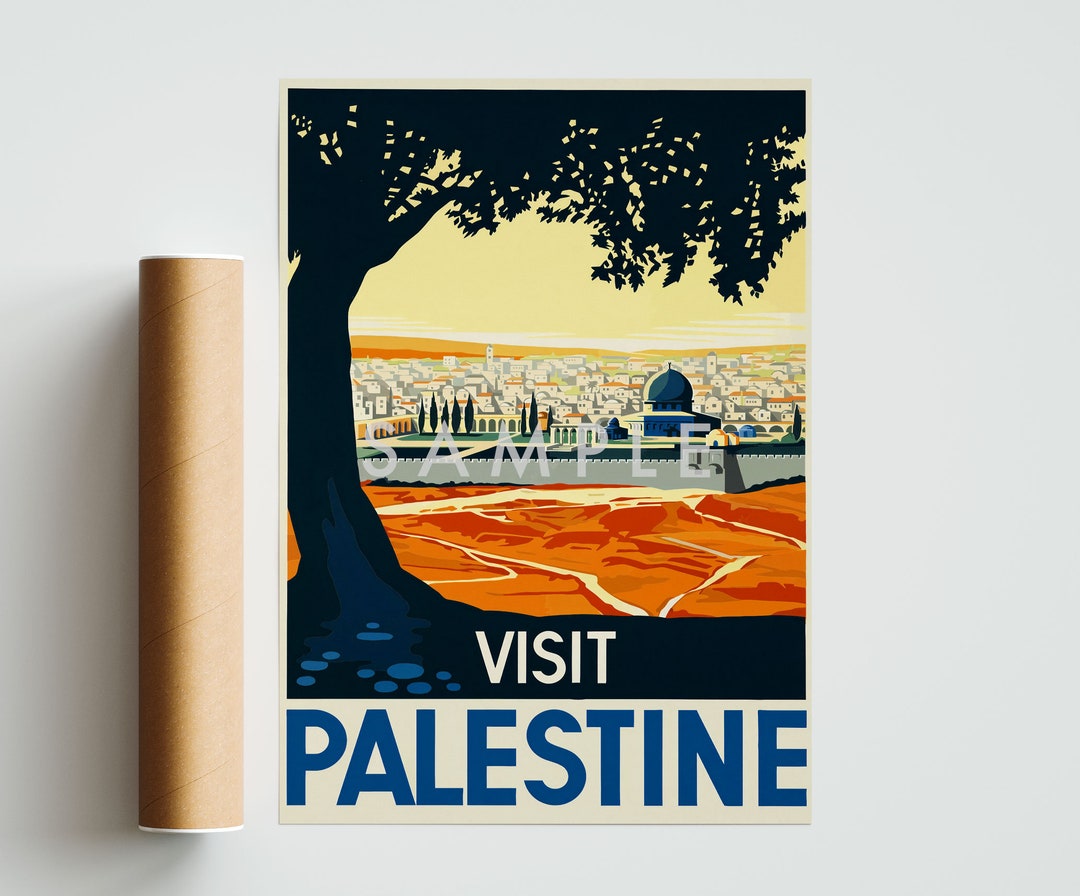 Visit Palestine Travel Poster, Vintage Levant Travel Wall Art, Retro ...