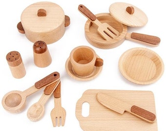 Wooden Play Dishes - Etsy
