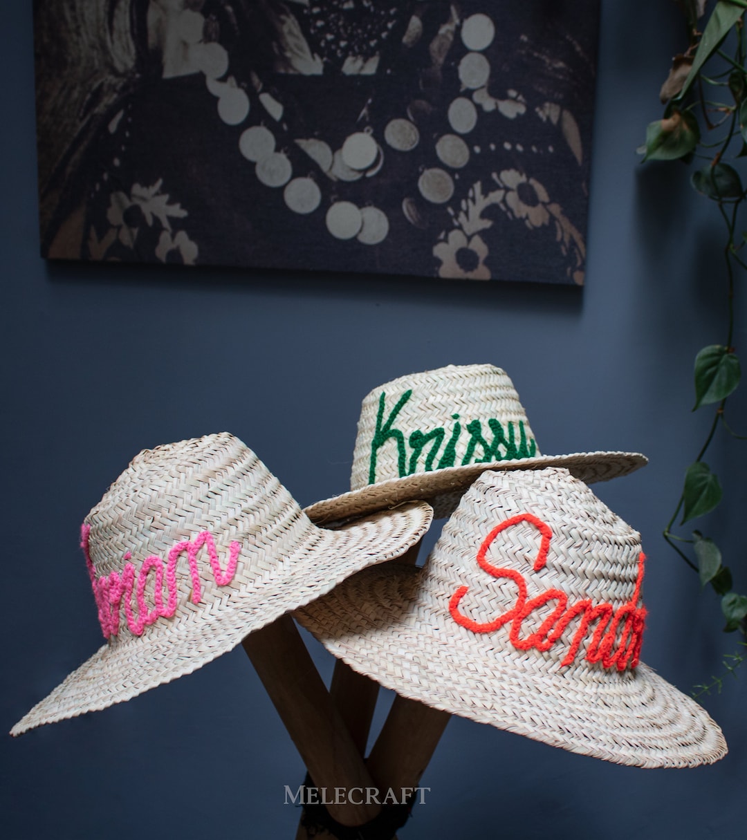 Custom Hat, Embroidered Straw Hat,chapeau Paille Personnalisé,boater ...