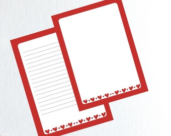 Valentine's Day Printable Stationary Set in 16 Designs Letter Writing ...