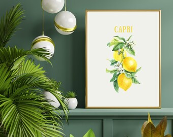 Lemon Capri Print - Etsy