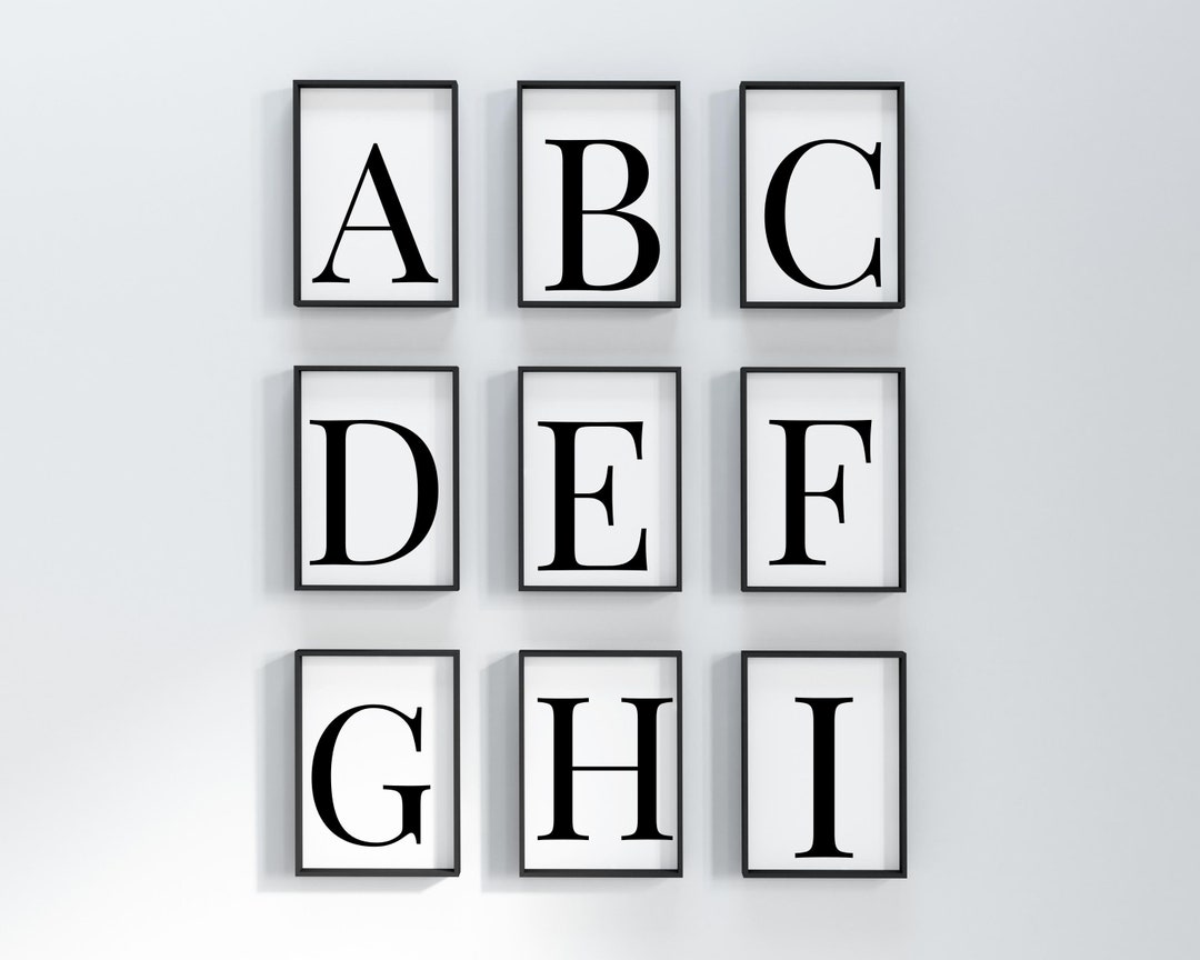 Printable Letters and Numbers Signs, Printable Wall Art, Letters and ...
