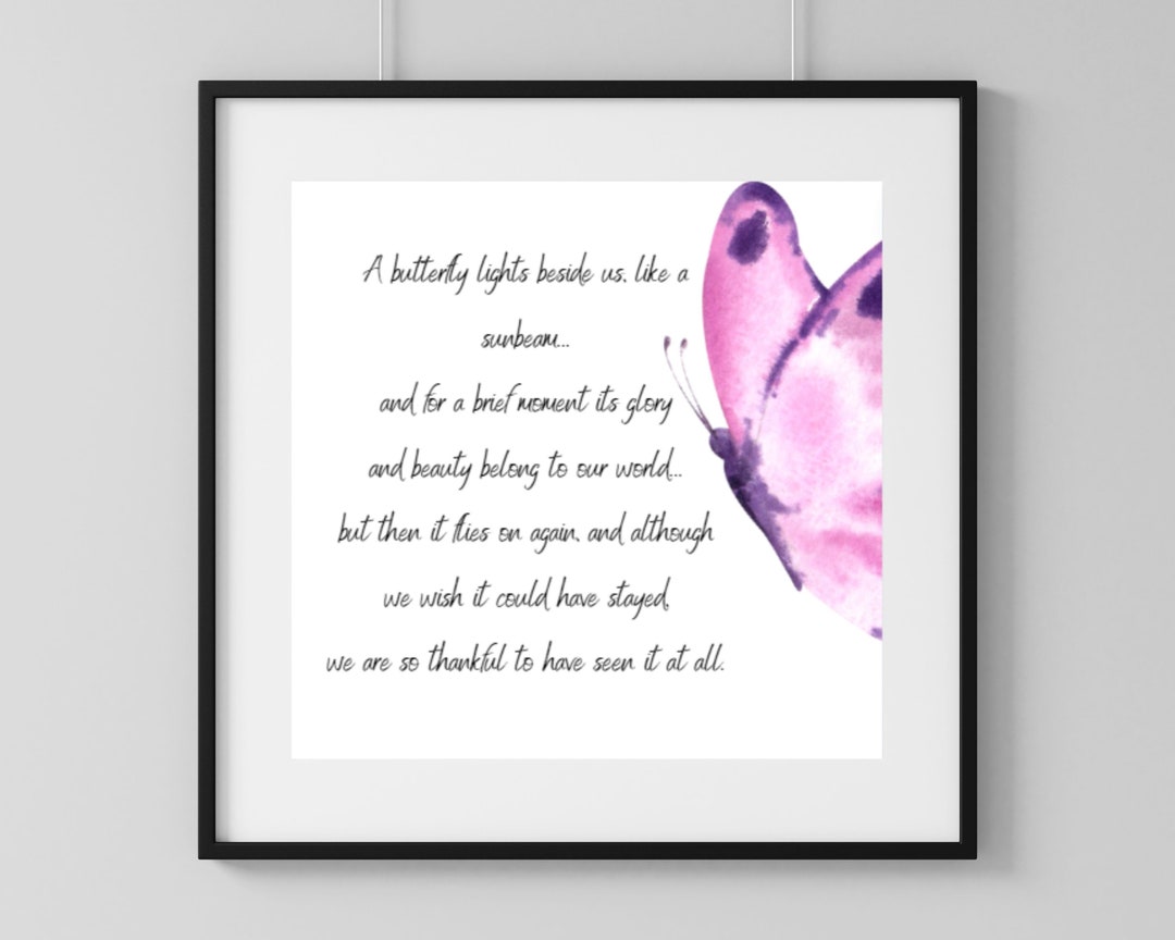 Watercolor Butterfly Print Poem Butterfly Art Print Printable ...