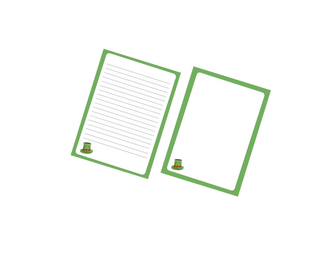 St. Patrick's Day Writing Paper Set, Leprechaun Hat Stationery Set ...