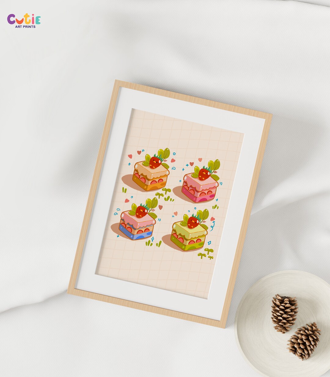 Kawaii Food, Cute Cakes, Colorful Wall Illustration, Printable Art ...