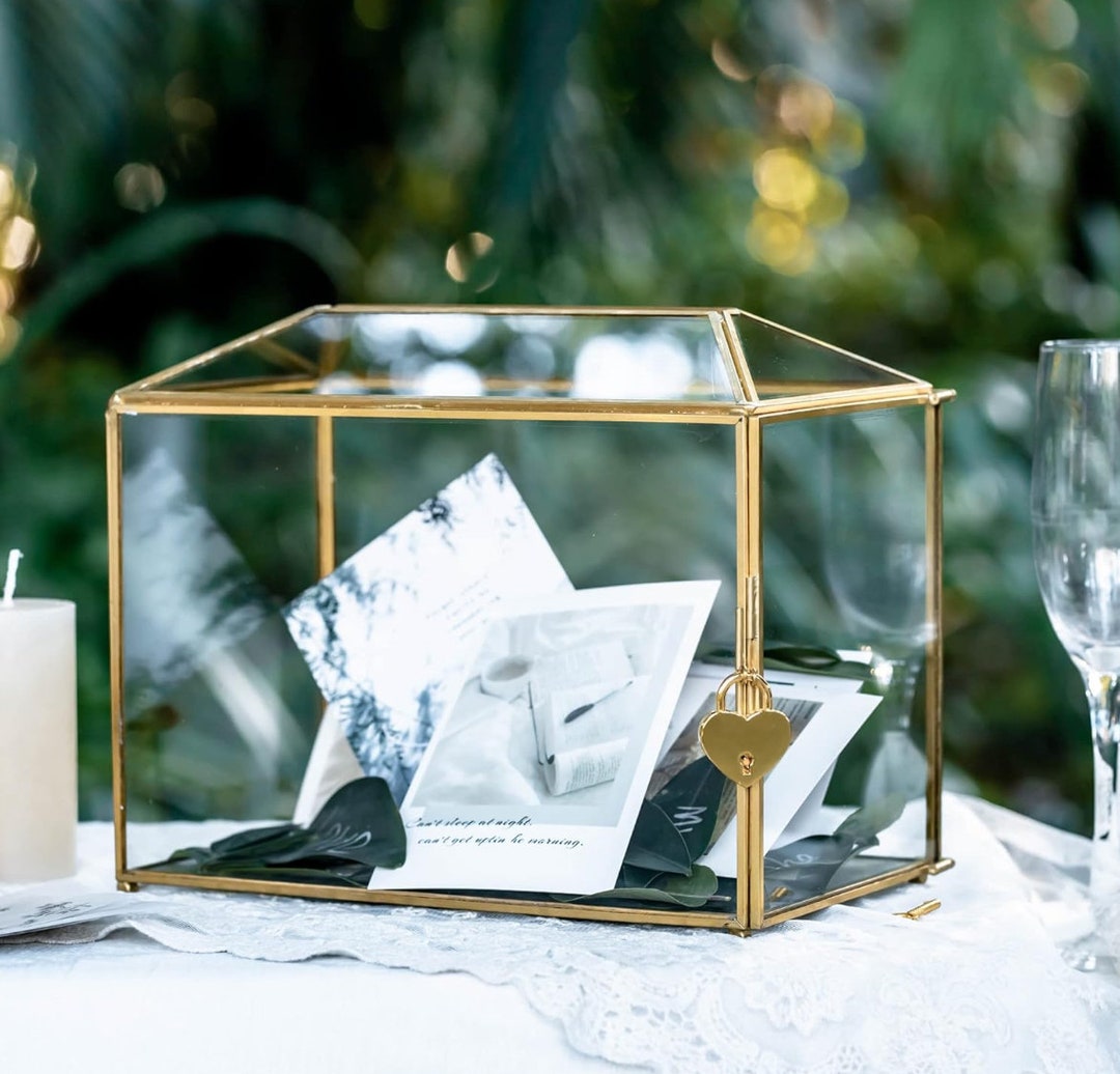 Wedding Box for Cards Glass Card Box for Money Gifts Wedding Mail Glass ...