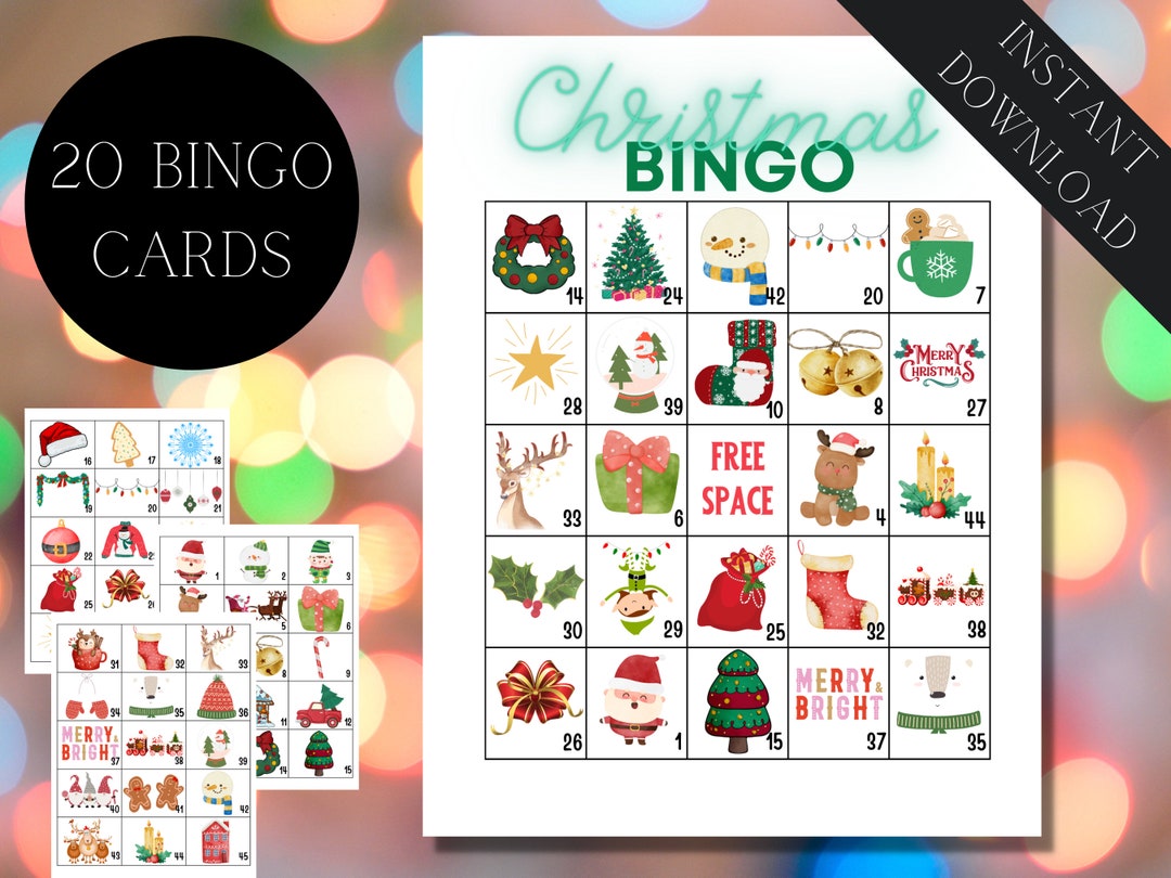 Printable Christmas Bingo Holiday Games Party Games - Etsy