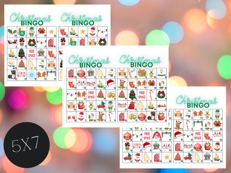 Printable Christmas Bingo Holiday Games Party Games - Etsy
