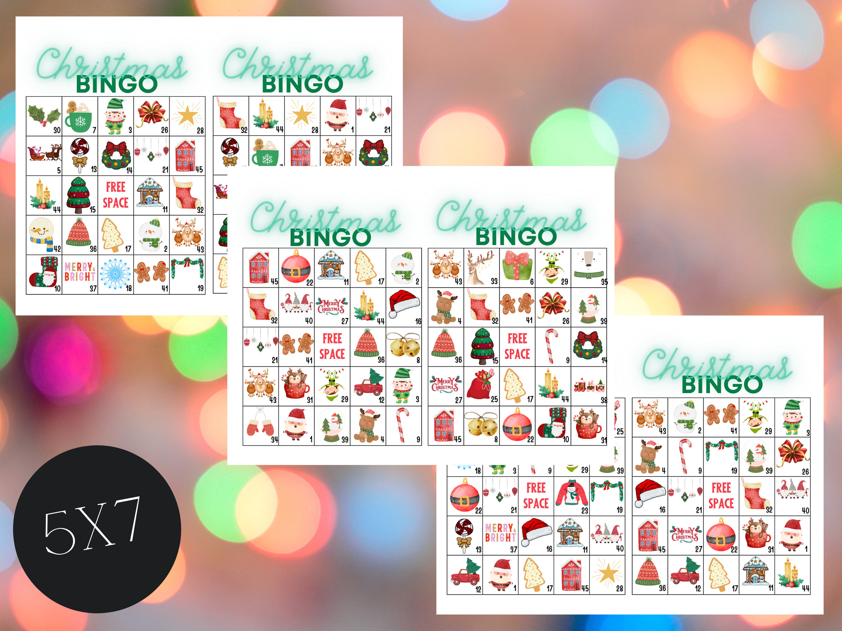 Printable Christmas Bingo Holiday Games Party Games - Etsy