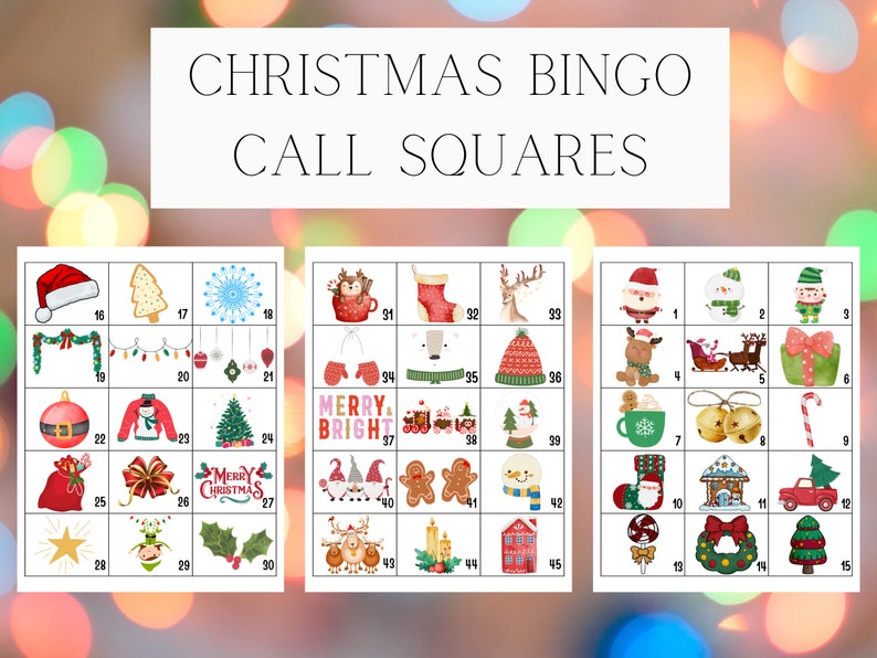 Printable Christmas Bingo Holiday Games Party Games - Etsy