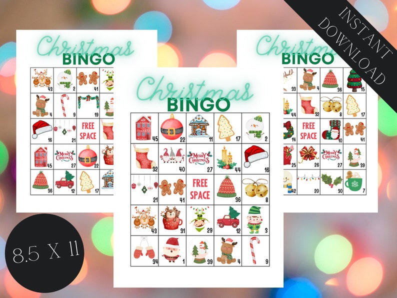 Printable Christmas Bingo Holiday Games Party Games - Etsy