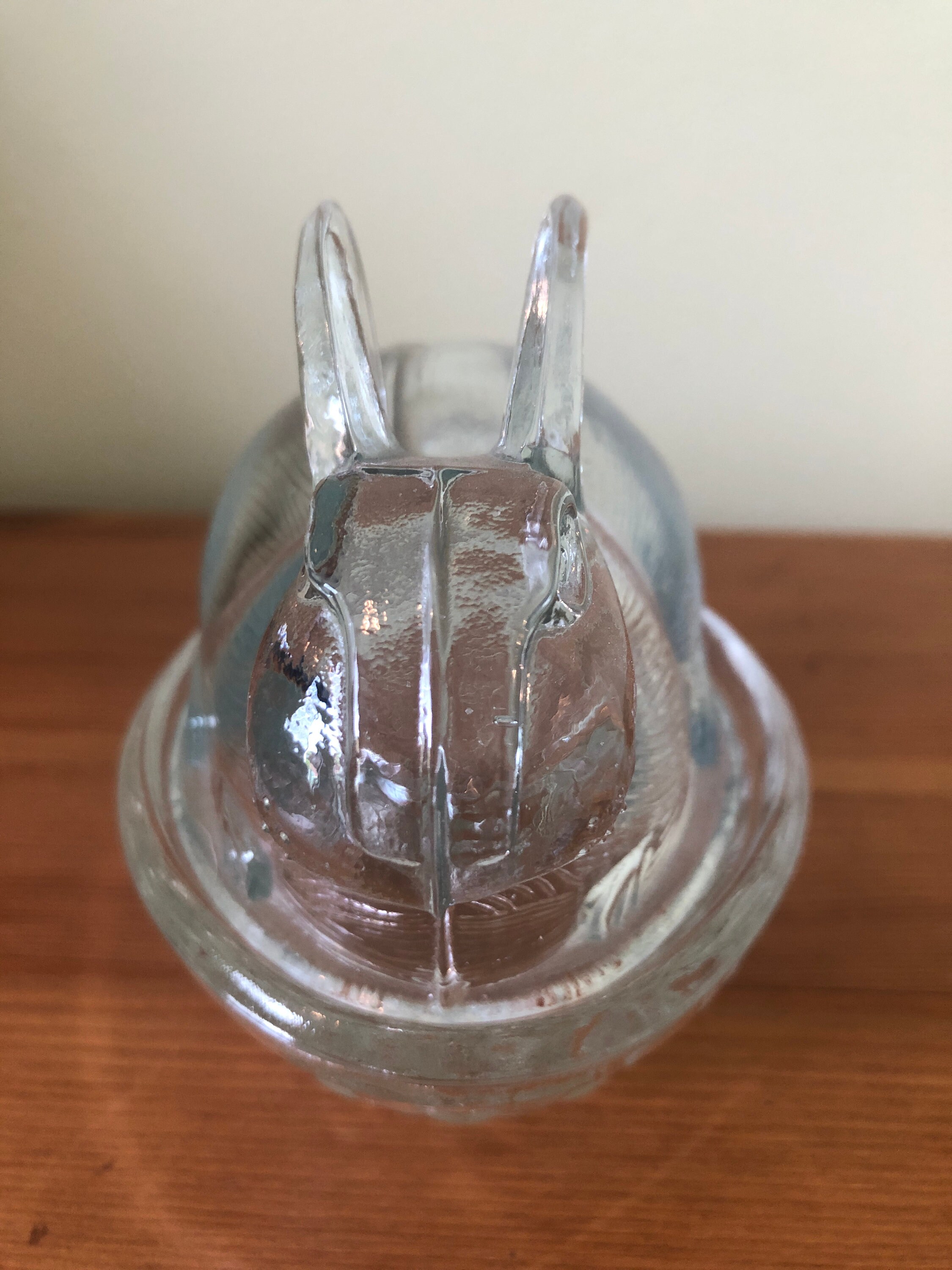 Vintage L.E. Smith USA 'rabbit on a Nest' Pressed Glass Covered Trinket ...