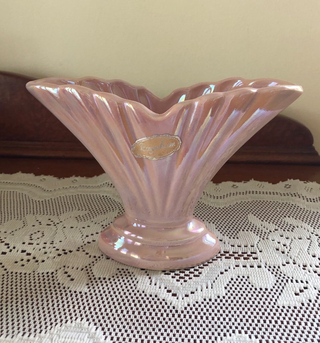 Vintage Pastel Pink Lustreware Vase by Raynham Pottery australia ...