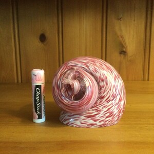 Vintage Wedgwood Art Glass Snail Shell in Dark Pink and White, Mottled ...